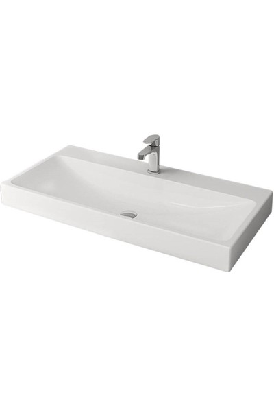 Bocchi Scala Arch Tezgah Üstü Lavabo, 100 Cm, Parlak Beyaz 1079-001-0126 Bocchi Scala Arch Tezgah Üstü Lavabo, 100 Cm, Parlak Beyaz 1079-001-0126