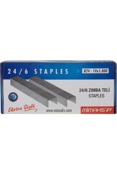 Mimaks Metal Zımba Teli No: 24/6 1000'li Kutu Mimaks Metal Zımba Teli No: 24/6 1000'li Kutu