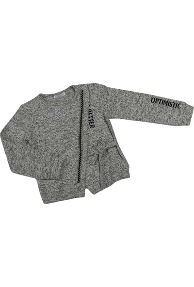 Nk Kids Kız Çocuk Taşlı Kazak 33079 Gri