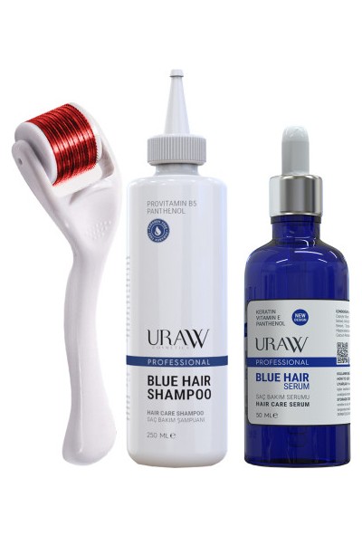 Uraw Mavi Serum + Mavi Şampuan + Saç Roller Uraw Mavi Serum + Mavi Şampuan + Saç Roller