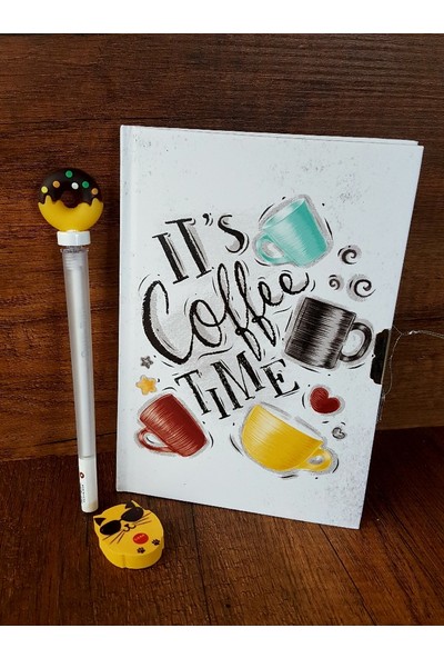Çilekhome Coffee Kilitli Hatıra ve Günlük Defteri Donut Başlıklı Tükenmez Kalem Kedi Silgi Çilekhome Coffee Kilitli Hatıra ve Günlük Defteri Donut Başlıklı Tükenmez Kalem Kedi Silgi