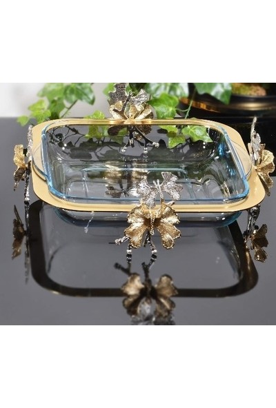 Dream Kelebek Kare Borcam 28 x 28 cm Altın