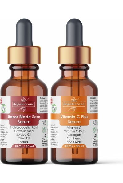 Doğal Eczane Faça Izi Silme Serumu Ikili Set + Vitamin C Plus Serum