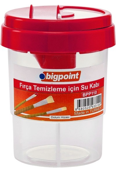 Bigpoint Fırça Yıkama Su Kabı Kırmızı