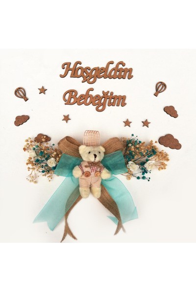 Lora Davet Bebek Kapı Süsü, Hastane Kapı Süsü, Duvar Süsü Aksesuarları (1 Adet) Mavi - 36507