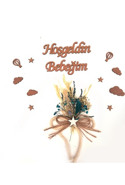 Lora Davet Bebek Kapı Süsü, Hastane Kapı Süsü, Duvar Süsü Aksesuarları (1 Adet) Mavi - 36530