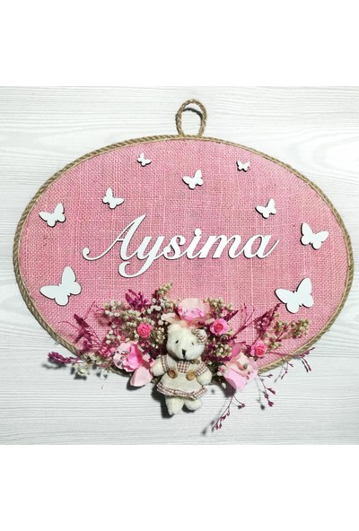 Lora Davet Kız Bebek Kapı Süsü, Hastane Kapı Süsü, Duvar Süsü (1 Adet) Pembe - 36203