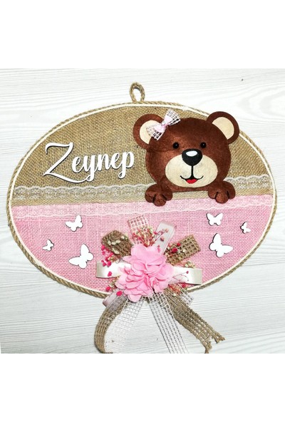 Lora Davet Kız Bebek Kapı Süsü, Hastane Kapı Süsü, Duvar Süsü (1 Adet) Pembe - 36219