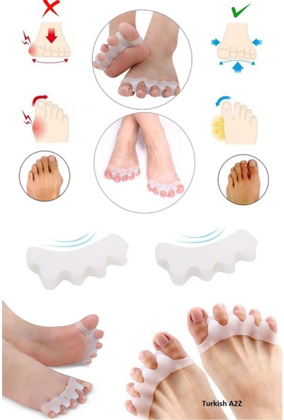 Turkish A2z Ayak 5 Parmak Ayırıcı Makaralı Bunyon Silikon Geçmeli Gece Aparatı Ateli Turkish A2z Ayak 5 Parmak Ayırıcı Makaralı Bunyon Silikon Geçmeli Gece Aparatı Ateli