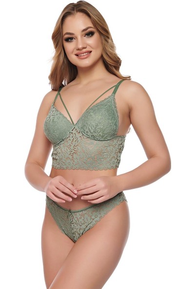 Body Softs Kadın Haki Bralet Sütyen Takım