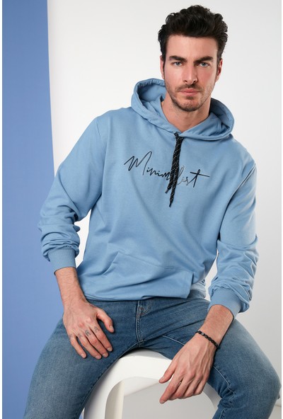 Buratti Slim Fit Baskılı Kapüşonlu Kanguru Cepli Pamuklu Sweat Erkek Sweat 5414019 Buratti Slim Fit Baskılı Kapüşonlu Kanguru Cepli Pamuklu Sweat Erkek Sweat 5414019