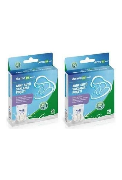 Dermoes Baby Anne Sütü Saklama Poşeti 20 Adet 2'li Dermoes Baby Anne Sütü Saklama Poşeti 20 Adet 2'li