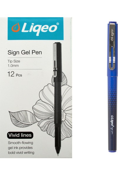 Liqeo Sign Gel Pen Imza Kalemi 1.0mm Mavi 12 Adet