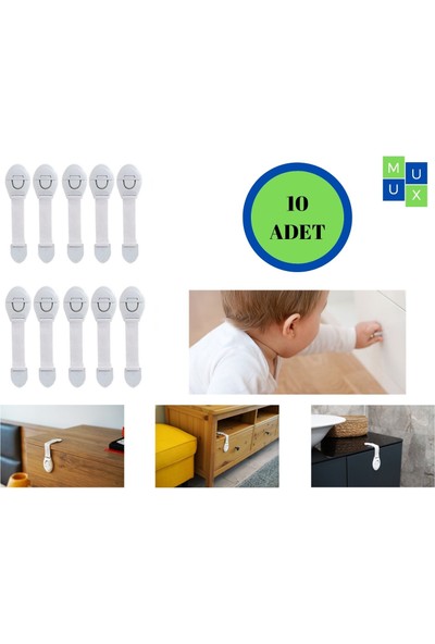 Muux 10 Adet Bebek Çocuk Güvenlik Dolap ve Çekmece Kilidi Çok Amaçlı Çocuk Kilit Süper Üstün Yapışma Dolap Kilidi Muux 10 Adet Bebek Çocuk Güvenlik Dolap ve Çekmece Kilidi Çok Amaçlı Çocuk Kilit Süper Üstün Yapışma Dolap Kilidi