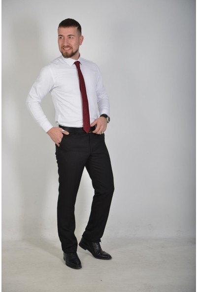 Önkal Gömlek Klasik Kesim Siyah Renk Erkek Kumaş Pantolon