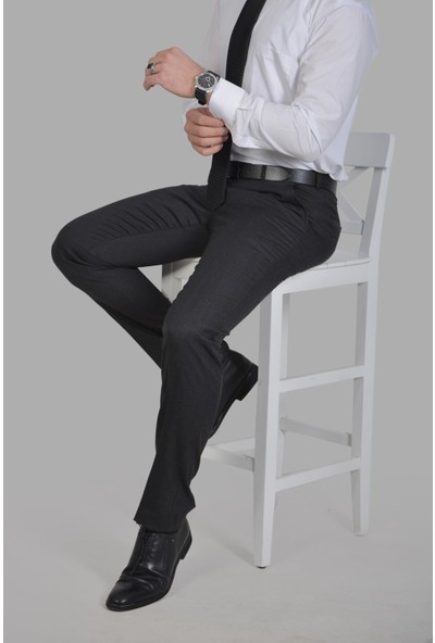 Önkal Gömlek Klasik Kesim Koyu Füme Renk Altınyıldız Kumaş Erkek Pantolon