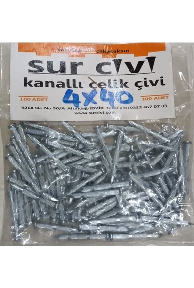 Sur Çelik Sur Beton Çivisi 4*40 mm (100 Adet) Sur Çelik Sur Beton Çivisi 4*40 mm (100 Adet)