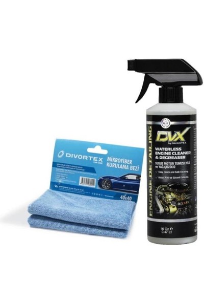 Divortex Susuz Motor Temizleme ve Mikrofiber Bez Seti Divortex Susuz Motor Temizleme ve Mikrofiber Bez Seti