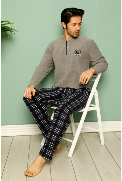 Nisanca Kışlık Sıcak Tutan Erkek Polar Pijama Takımı