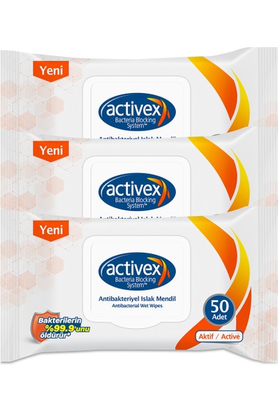 Activex Antibakteriyel Islak Mendil Aktif 3'lü Islak Mendil 150 Yaprak Activex Antibakteriyel Islak Mendil Aktif 3'lü Islak Mendil 150 Yaprak