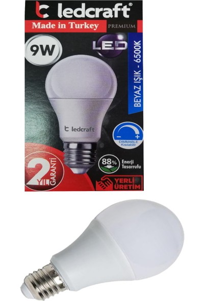 Sanec 9W Beyaz LED Ampul E27 Normal Duylu Sanec 9W Beyaz LED Ampul E27 Normal Duylu