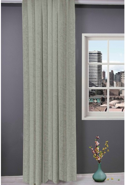 Miabella Home Keten Fon Tül Perde Tek Kanat