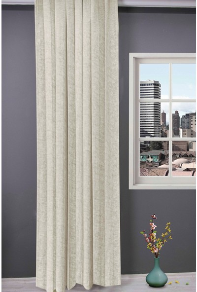 Miabella Home Keten Fon Tül Perde Tek Kanat