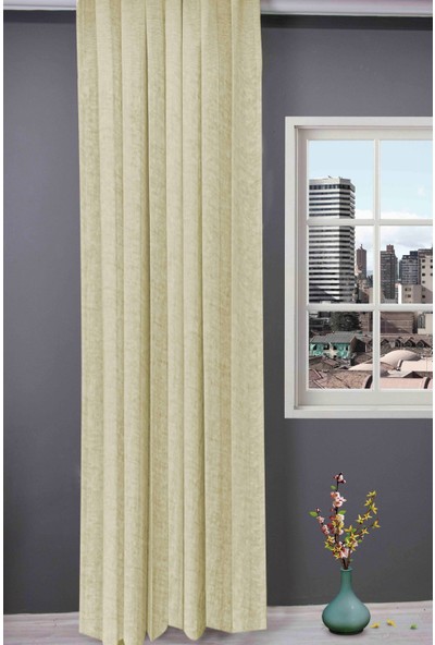 Miabella Home Keten Fon Tül Perde Tek Kanat