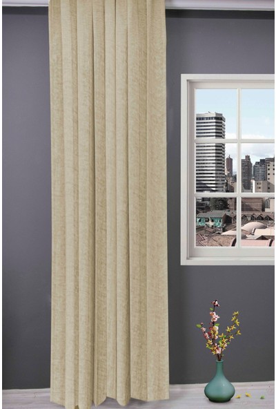 Miabella Home Keten Fon Tül Perde Tek Kanat