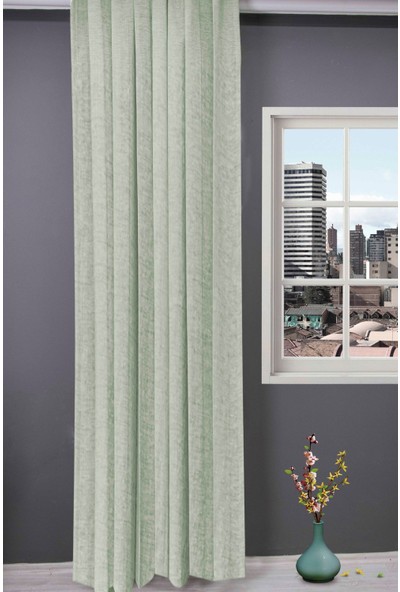 Miabella Home Keten Fon Tül Perde Tek Kanat