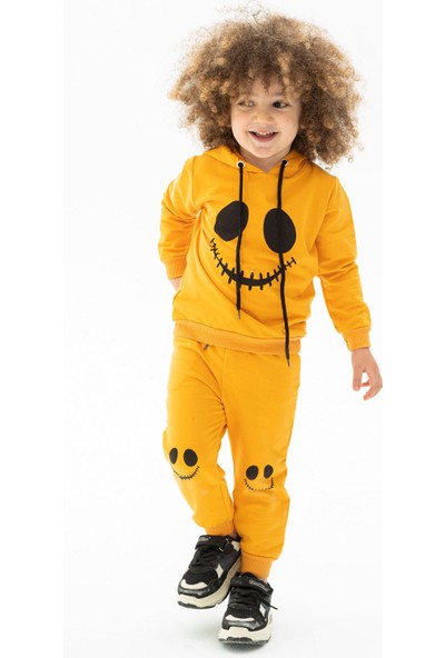 Zepkids Erkek Çocuk Gülen Yüz Baskılı Ikili Takım 1-4 Yaş