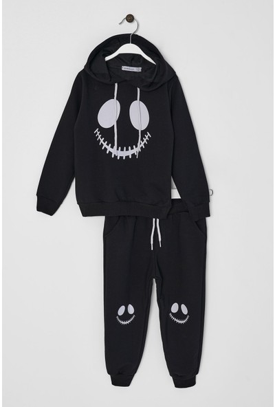 Zepkids Erkek Çocuk Gülen Yüz Baskılı Ikili Takım 1-4 Yaş