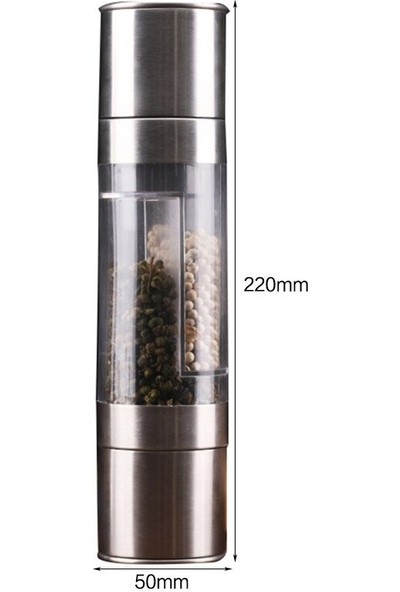 Trn Baharat Değirmeni Çift Bölmeli Paslanmaz