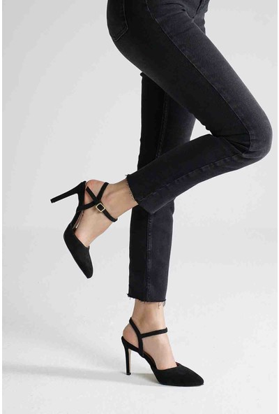 Mio Gusto Lucia Süet Siyah Kadın Topuklu Ayakkabı Mio Gusto Lucia Süet Siyah Kadın Topuklu Ayakkabı
