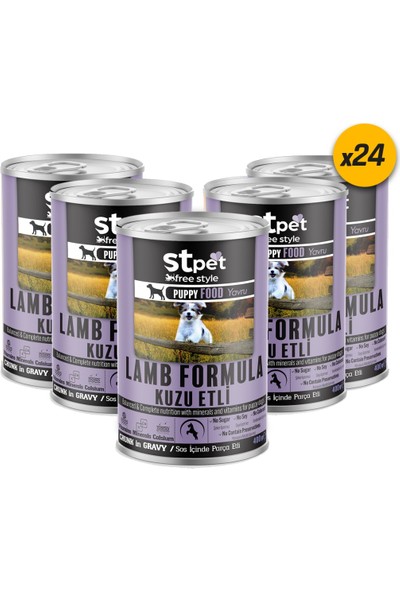 St Pet Kuzu Etli Konserve Yavru Köpek Maması 400 gr 24 Adet St Pet Kuzu Etli Konserve Yavru Köpek Maması 400 gr 24 Adet