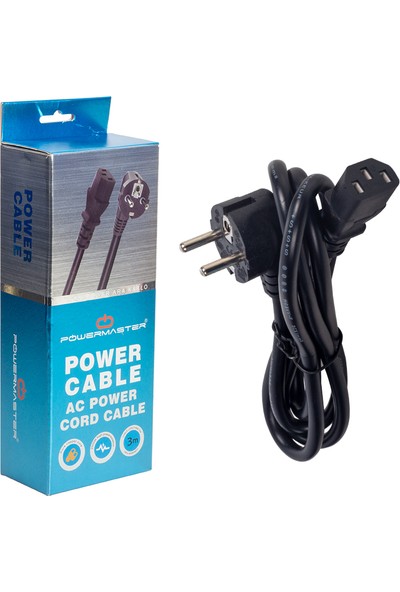 Powermaster PM-568 3x1 mm C7 Power Kablo 1.5 mt Kutulu Powermaster PM-568 3x1 mm C7 Power Kablo 1.5 mt Kutulu