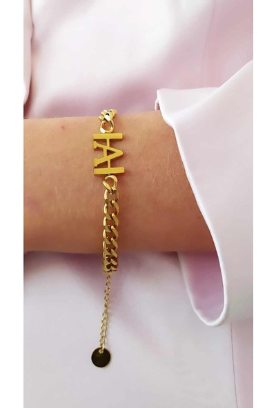 Eva Takı A Harf Unisex Altın Kaplama Gold Bileklik Eva Takı A Harf Unisex Altın Kaplama Gold Bileklik