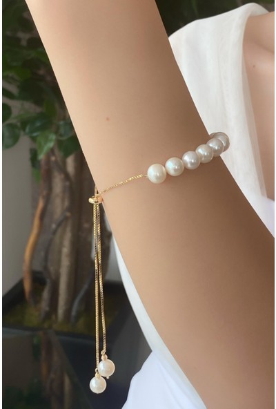 Birinci1926 14 Ayar Altın Asansörlü İnci Bayan Bileklik Birinci1926 14 Ayar Altın Asansörlü İnci Bayan Bileklik