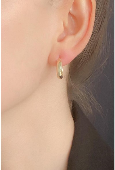 Zümrüt Sarraf Geniş Küçük Boy Yeşil 8 Ayar Altın Halka Küpe Zümrüt Sarraf Geniş Küçük Boy Yeşil 8 Ayar Altın Halka Küpe