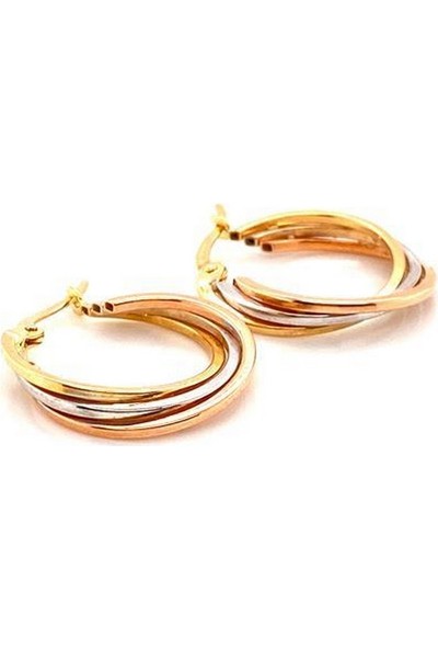 Zümrüt Sarraf 14 Ayar Altın Halka Bayan Küpe