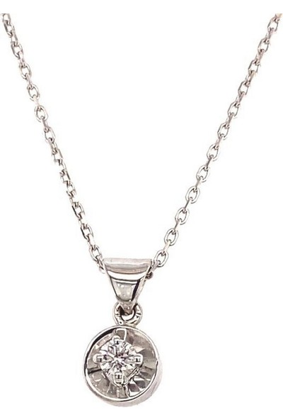 Zümrüt Sarraf 0.10 Karat 18 Ayar Pırlanta Tektaş Bayan Kolye