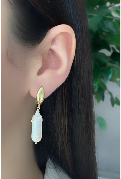 Birinci1926 925 Ayar Gümüş Tasarım İnci Bayan Küpe