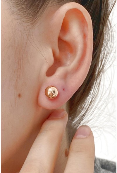 Zümrüt Sarraf 7.94 Mm Rose Altın Büyük Top 14 Ayar Altın Kadın Küpe Zümrüt Sarraf 7.94 Mm Rose Altın Büyük Top 14 Ayar Altın Kadın Küpe
