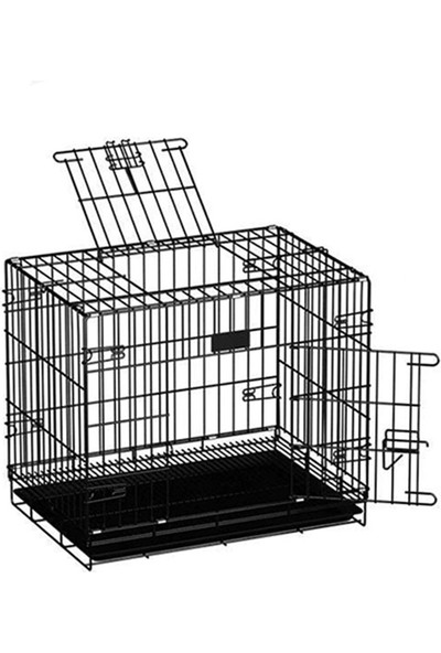 Zampa Izgaralı Üstü Açılır Köpek Kafesi Siyah 70 x 51 x 59 cm Zampa Izgaralı Üstü Açılır Köpek Kafesi Siyah 70 x 51 x 59 cm