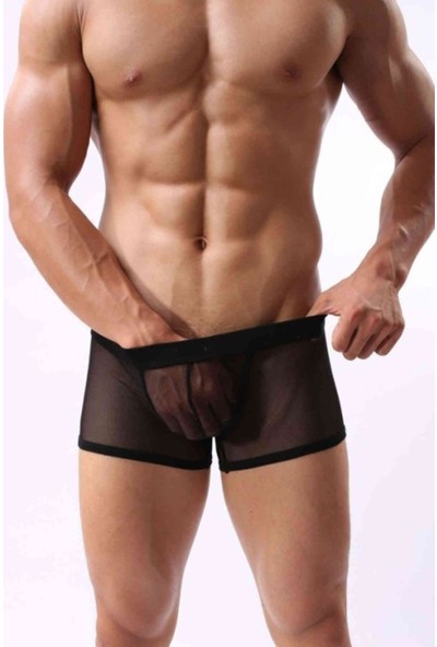 Merry See Siyah Transparan Erkek Boxer Merry See Siyah Transparan Erkek Boxer