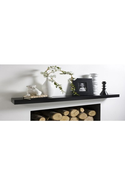 Egecan Mobilya Siyah Duvar Rafı Gizli Raf Uçan Raf 50CM