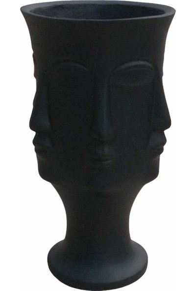 Dekoratif Polyester Adler Çok Yüzlü Uzun Vazo (35X19CM)