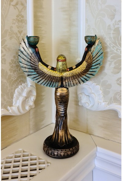 Ella's Design Studio Isis Şamdan Renkli Gold, Isis Mumluk, Şamdan Modelleri, Ev Dekorasyonu