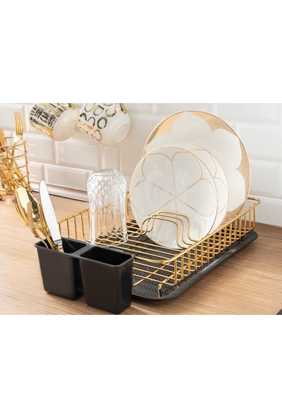 English Home Bega Metal Bulaşıklık 37X26 cm Gold English Home Bega Metal Bulaşıklık 37X26 cm Gold