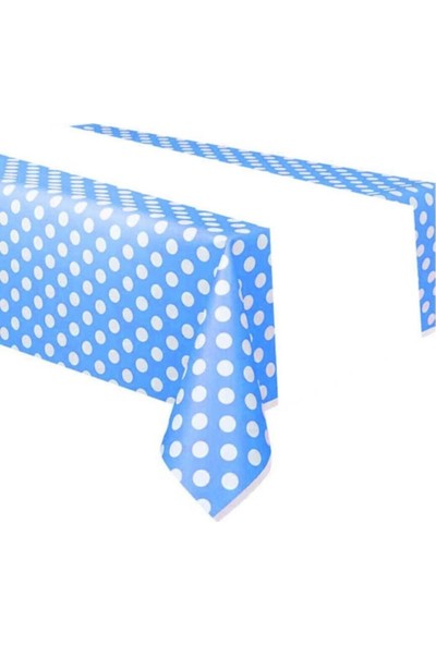 Piyop Masa Örtüsü Puantiyeli 108X180CM Puantiyeli Mavi